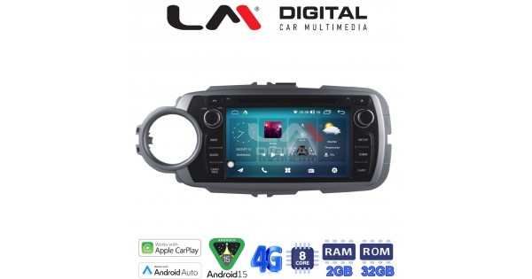 LM Digital - LM R8146 GPS Οθόνη OEM Multimedia Αυτοκινήτου για Toyota Yaris 2012 > 2015 Αν το ...