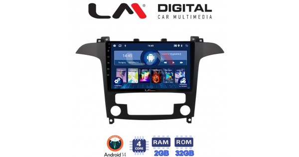 LM Digital - LM ZL4003 GPS Οθόνη OEM Multimedia Αυτοκινήτου για Ford S-Max 2006 > 2014 (BT/GPS/WIFI)
